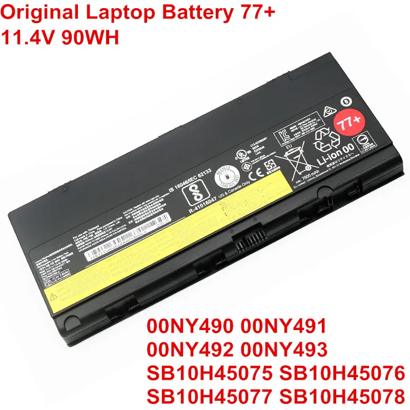 77+ 11.4V 90WH Original Battery Laptop For Lenovo ThinkPad P50 P51 P52 ...