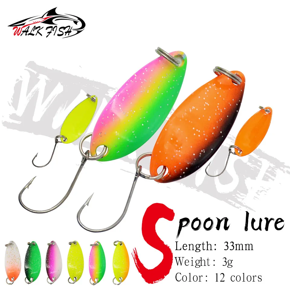WALK FISH 1PCS Peche Leurre Pesca SPOON 3g 33mm Colorful Spoon Bait ...
