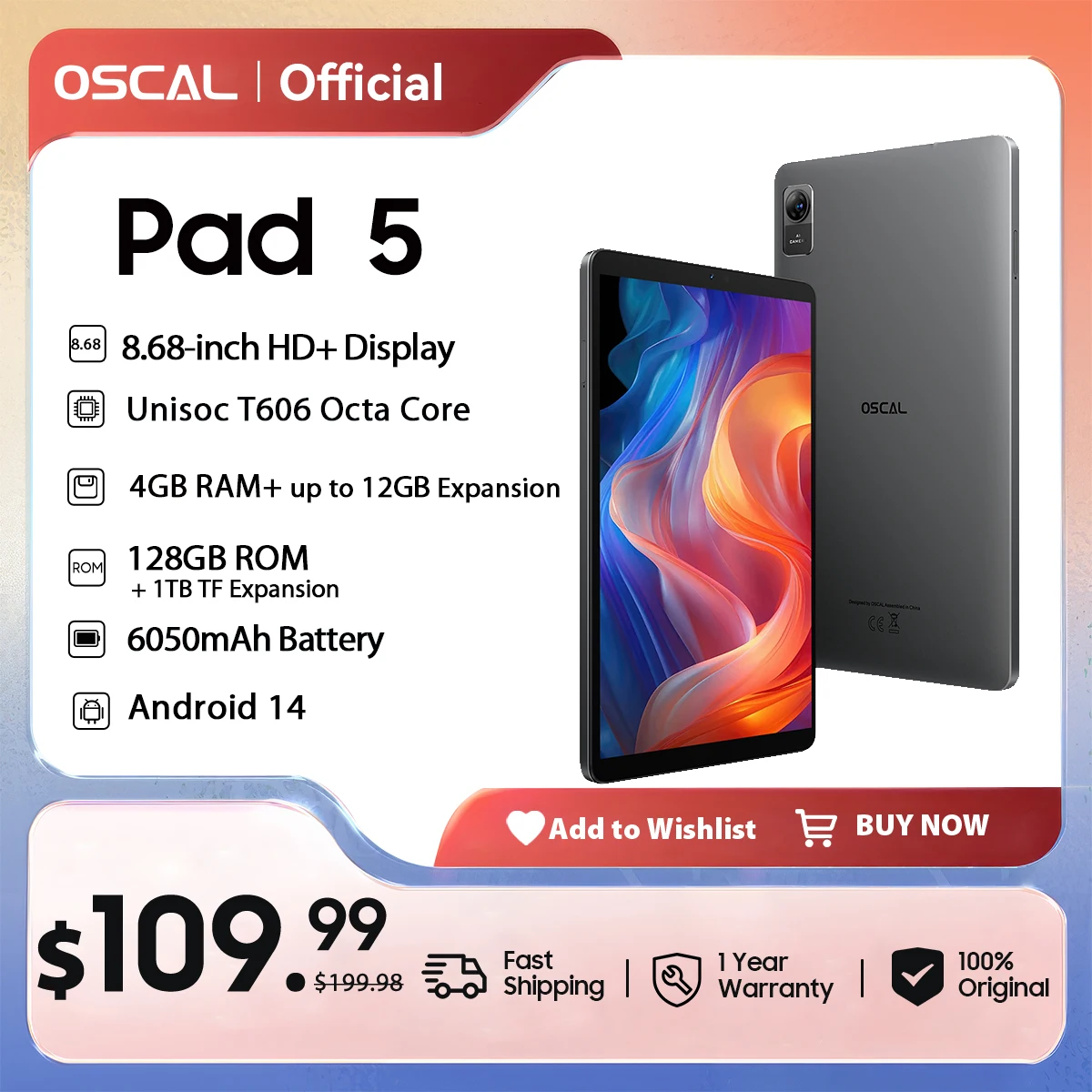 OSCAL-Tablet-PC-Pad-5-8-68-Display-Unisoc-T606-Octa-core-4GB-128GB ...