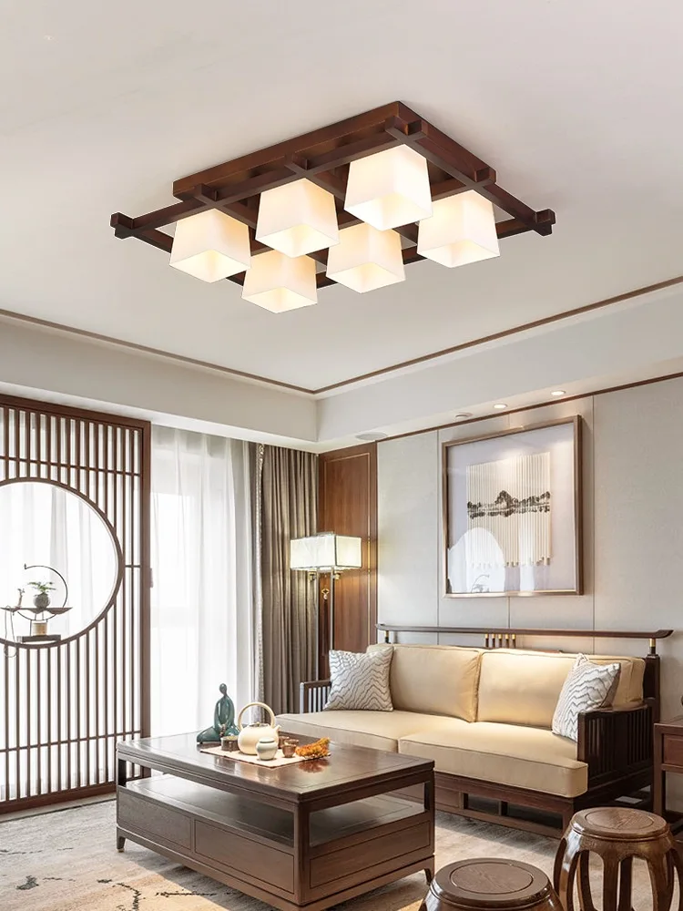 Japanese Ceiling Light for Home Lighting Glass Lampshade LED Ceiling ...