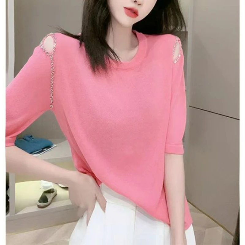 Y2k-Aesthetic-Summer-Fashion-Design-Sense-Pull-Femme-O-Neck-Hollow-Out ...