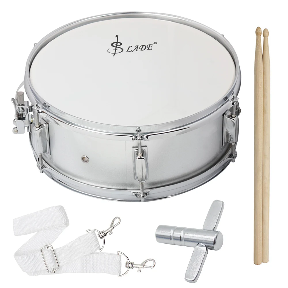 Juego-de-tambor-de-marcha-de-acero-inoxidable-plateado-instrumento-de ...
