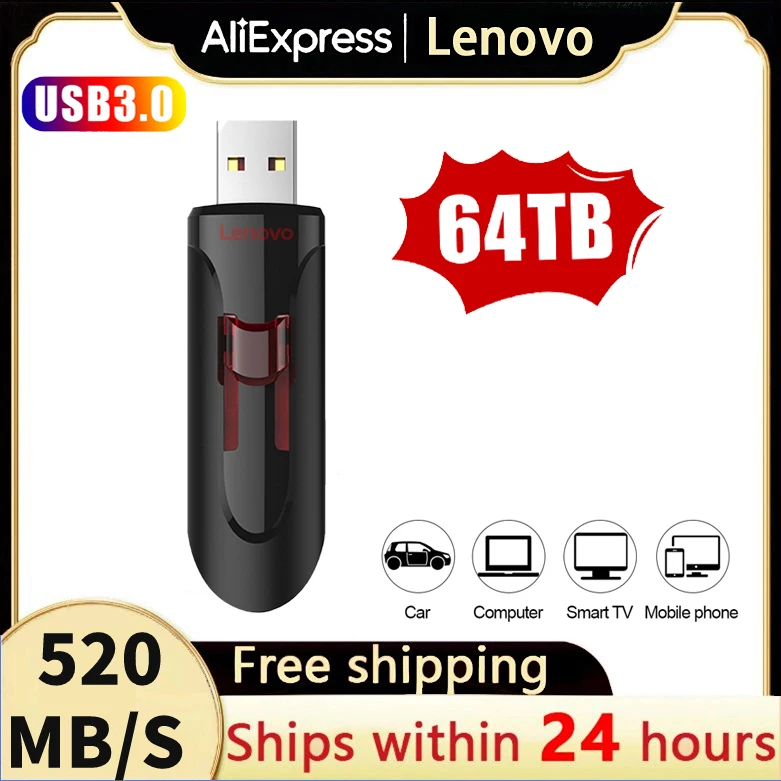 Lenovo USB 3.0 64TB Pen Drive 16TB 4TB 2TB 1TB USB Flash Drive High-Speed Transmission Portable ...