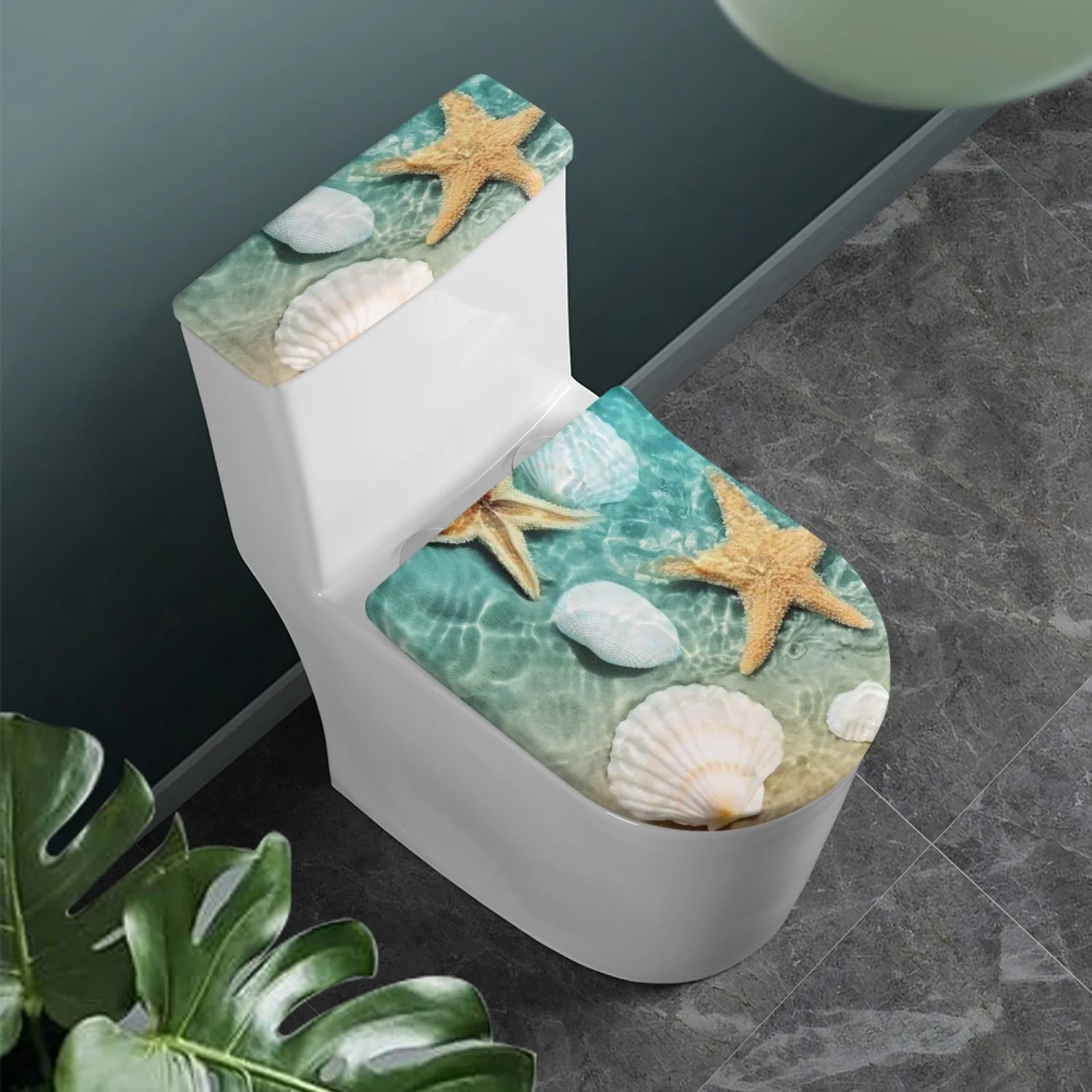 Starfish-Print-Toilet-Lid-Cover-Comfortable-Toilet-Lid-Cover-and-Toilet ...