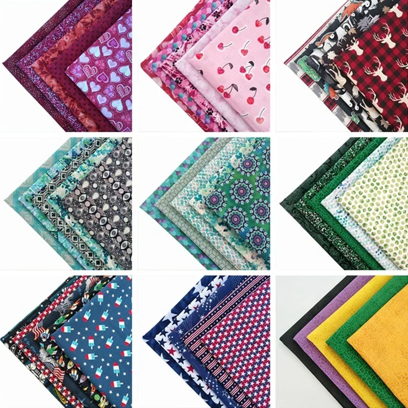 5Pcs-Patchwork-Fabric-Pure-Cotton-Cloth-Sewing-Quilting-Fabric ...