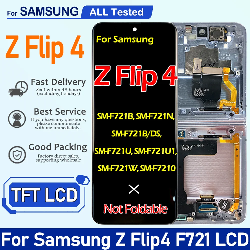Flip4 TFT LCD For Samsung Z Flip 4 F721 F721B LCD Display Touch Screen ...