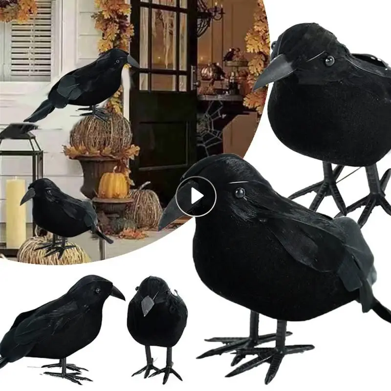 1PC-Halloween-Black-Crow-Animal-Model-Bird-Decoration-For-Party-Raven ...