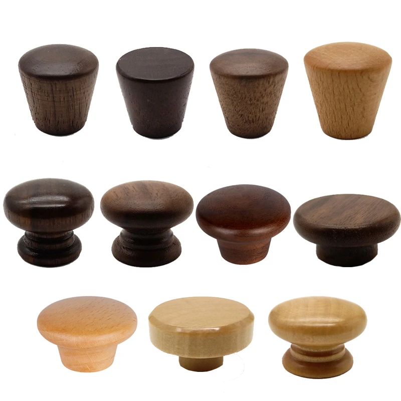 4Pcs Wooden Knobs Cabinet Handle Door Handle Kitchen Cabinets Knob for ...