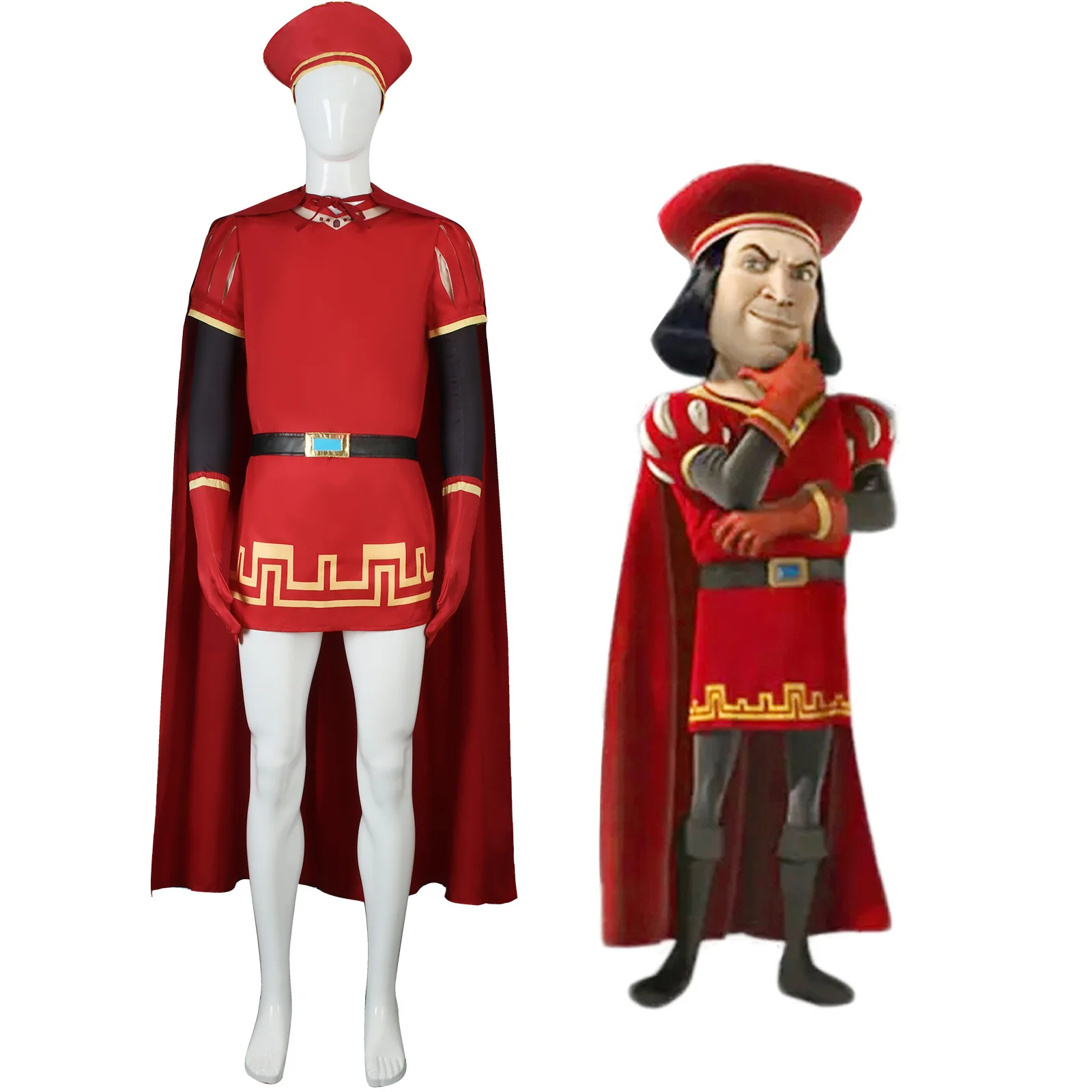 Lord Farquaad Cosplay Costume Shrek Carnival Uniform Wig Anime ...