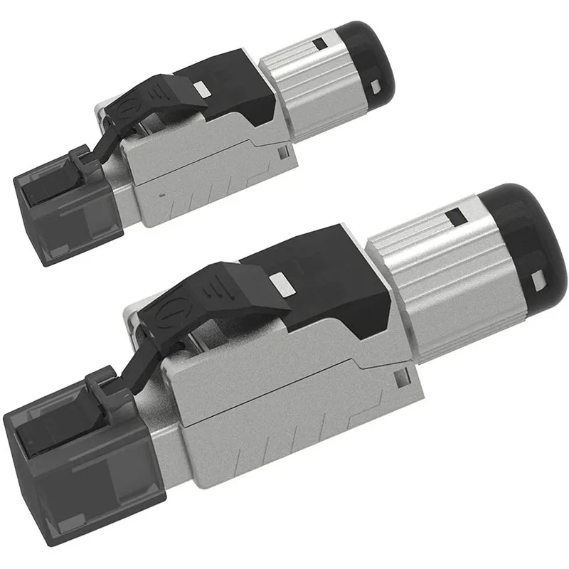 RJ45 CAT6 CAT6A Cat7 CAT8 CAT 8 conectores Blindados de aleación de ...