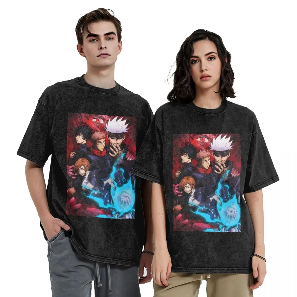 Oversized-Washed-T-Shirt-Jujutsu-Kaisen-JJK-Simple-T-Shirts-Japanese ...