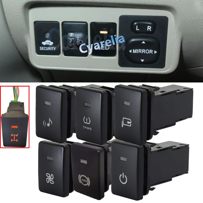 Car-Power-ABS-TPMS-Music-Fan-Rearview-Mirror-Fold-Switch-with-Wire-for ...