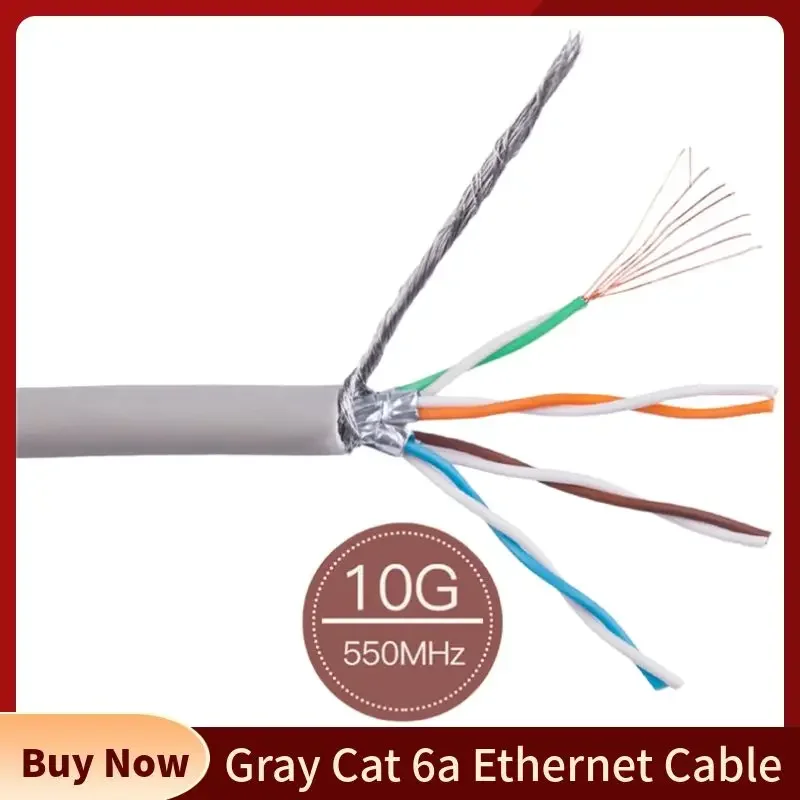 Gray-26AWG-Cat6a-Ethernet-Cable-10M-Networking-Wire-S-FTP-Installation ...