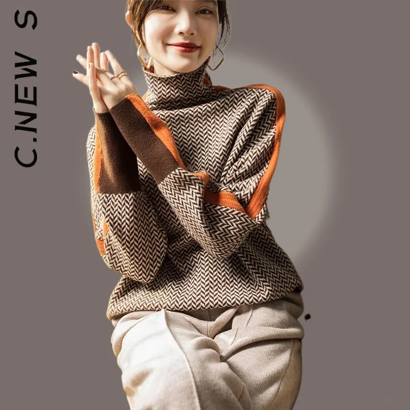 C-New-S-Knitted-Turtleneck-New-Women-Sweater-Elegant-Top-Women-Cheap ...