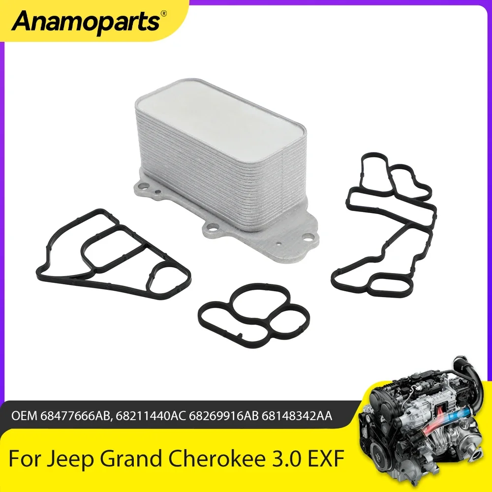 68148342AA-Engine-Parts-Oil-Cooler-For-Jeep-Grand-Cherokee-WK2-3-0-CRD ...