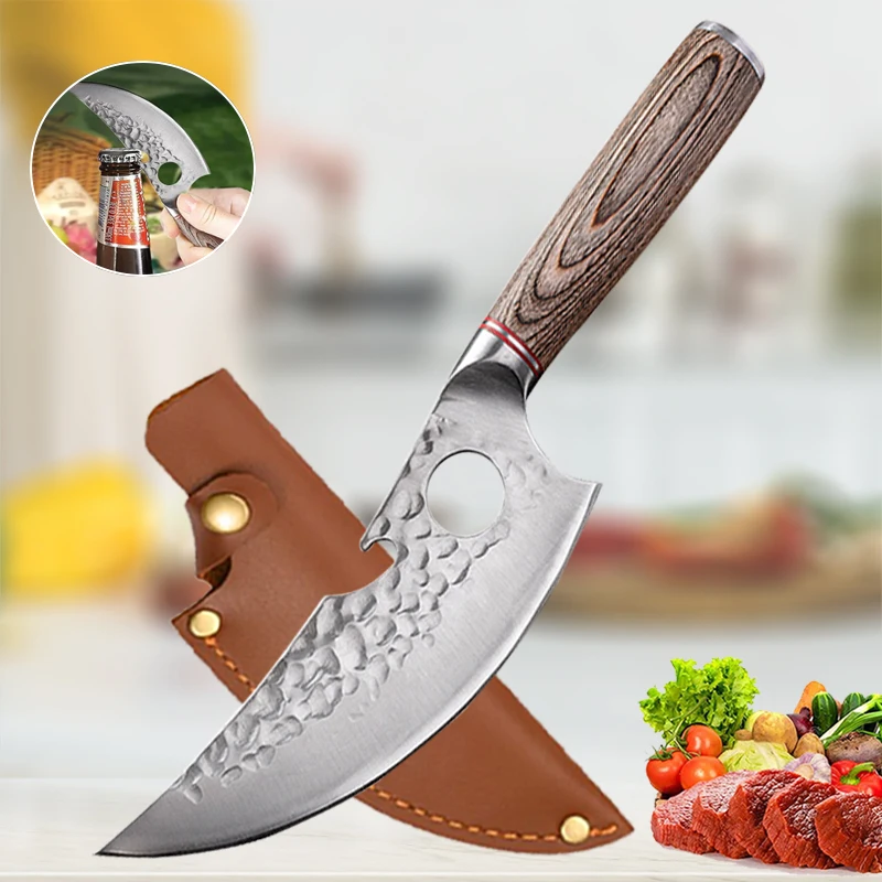 Meat-Cleaver-Kitchen-Butcher-Knife-Handmade-Forged-Boning-Knife ...