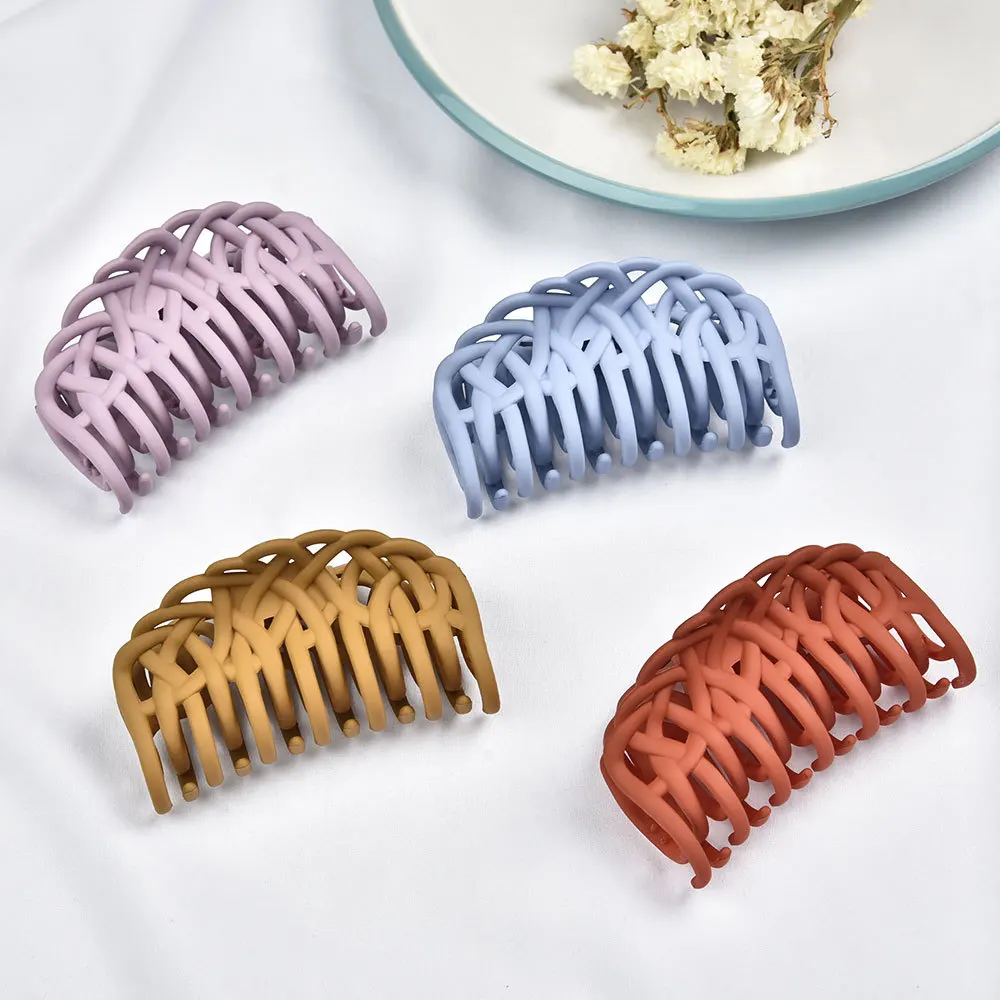 Elegant Large Matte Multicolor Hairpin Bath Hair Catch Shark Clip For ...