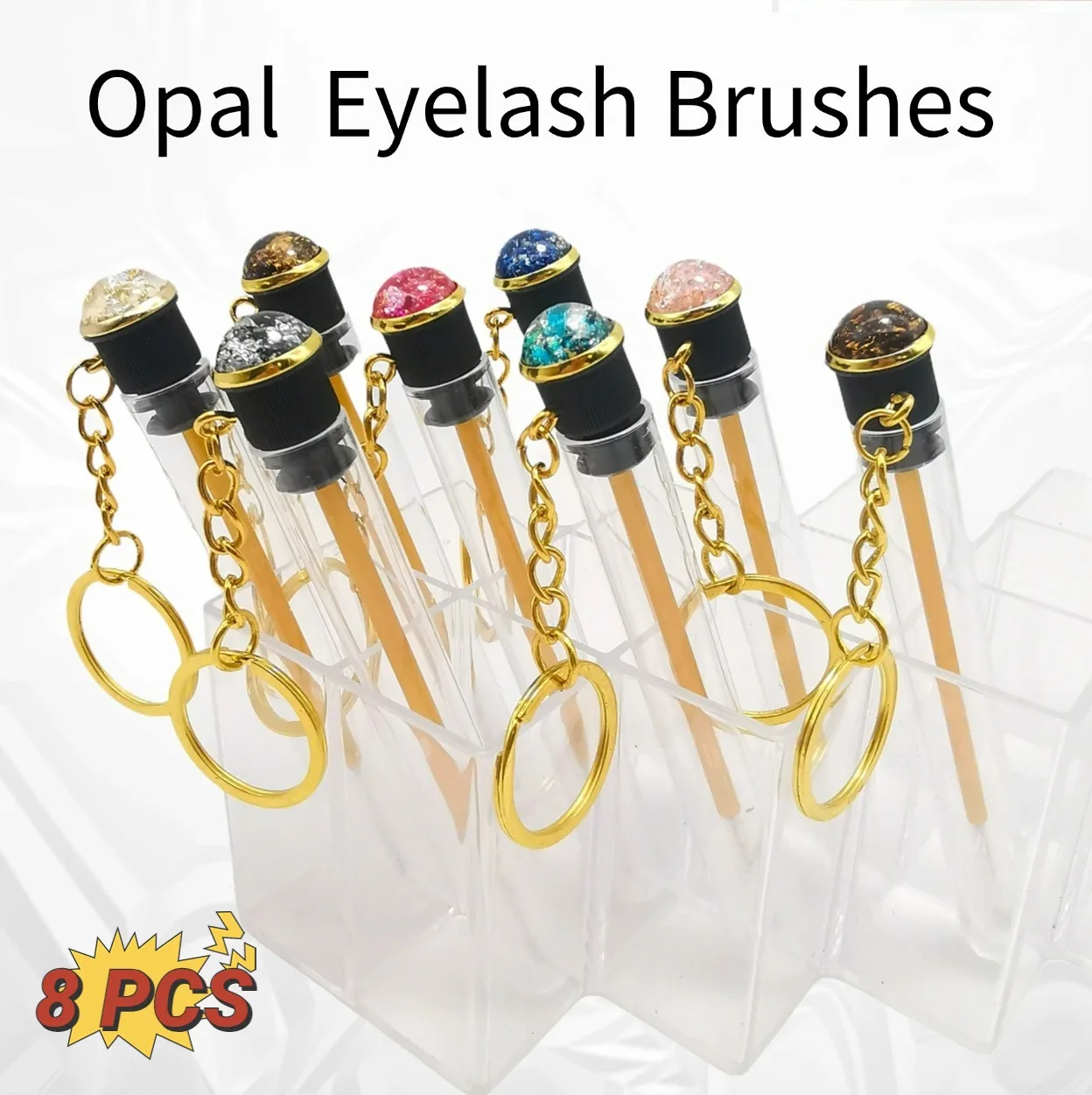 8Pcs-Golden-Opal-Eyelash-Brush-Tube-Eye-Lash-Mascara-Brush-Wand-Tube ...