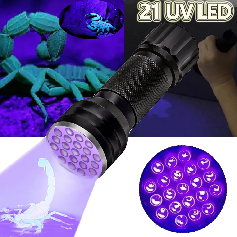 21LED-Purple-Light-Flashlight-395-Purple-Light-LED-Scorpion-money ...