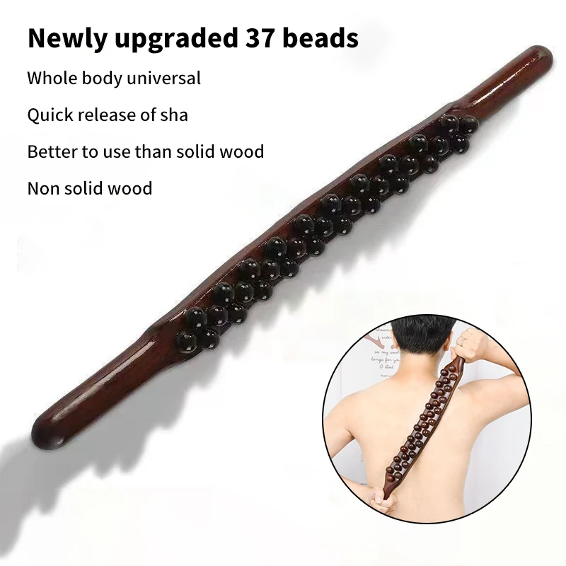 37-Beads-Universal-Back-Massage-Tendons-Scraping-Stick-Point-Treatment ...
