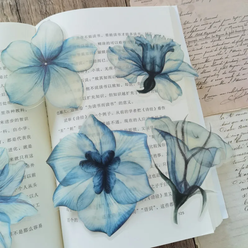 10pcs-Transparent-PET-Vintage-Plant-Flowers-Crystal-Ink-Stickers ...