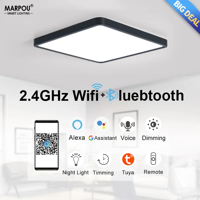 TUYA-LED-Smart-Teto-Luz-Cozinha-L-mpada-Dimming-Wifi-Bluetooth-85V-265V ...