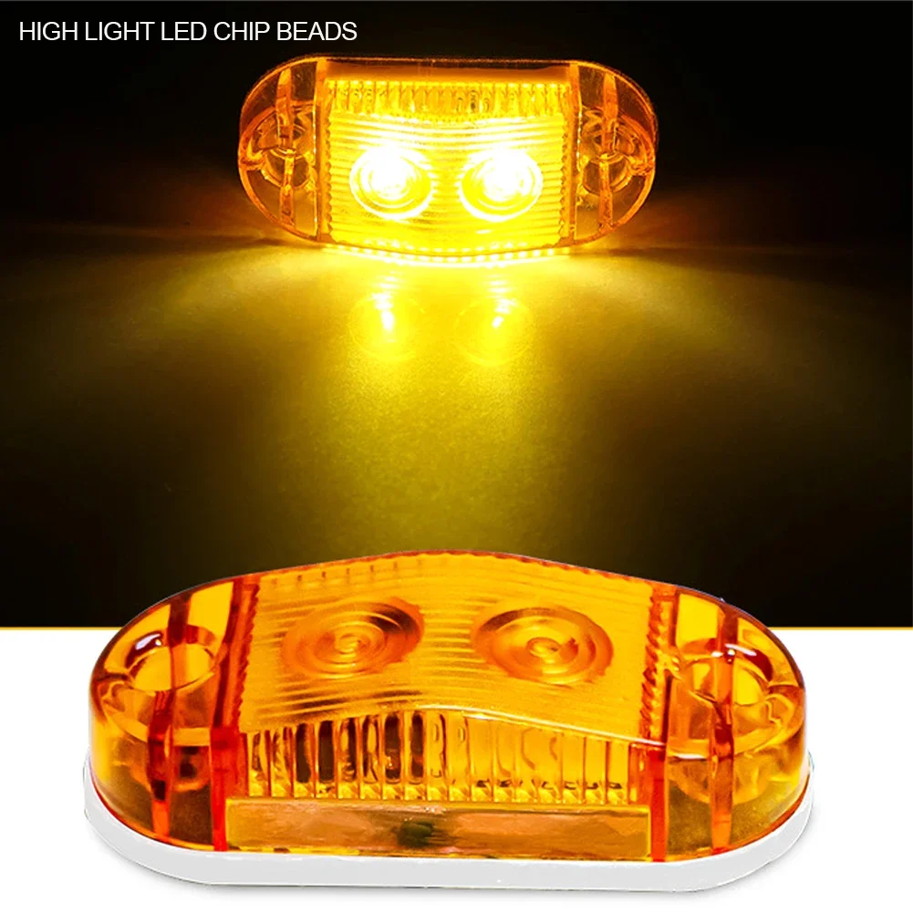 2-LED-12-36V-Car-Side-Marker-Lights-External-Square-Lights-Warning-Tail ...
