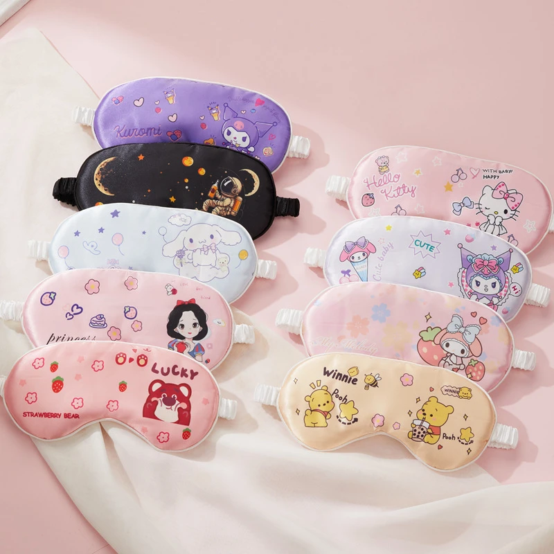 Cute-Sanrio-Sleep-Mask-Kawaii-Cartoon-Hello-Kitty-Kuromi-Melody ...