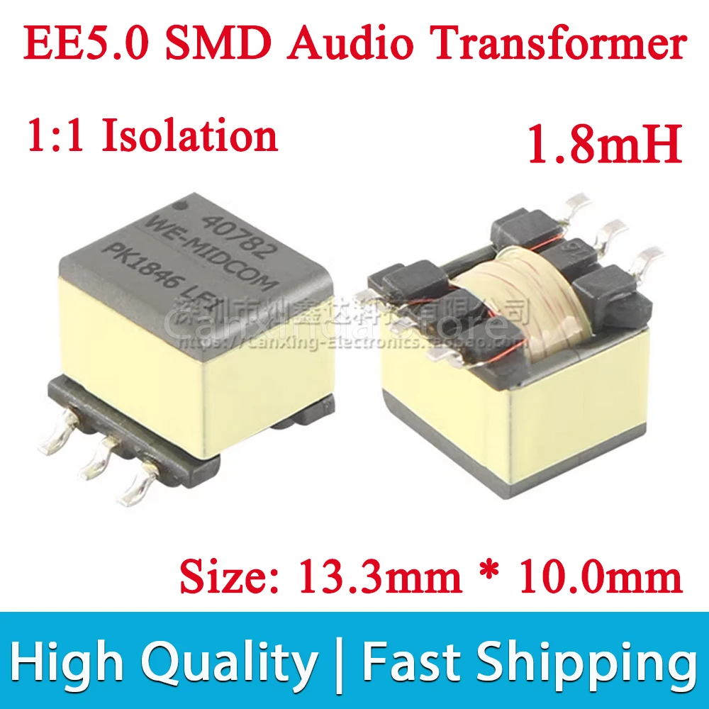 1-2-5pcs-EE5-0-SMD-Audio-Transformer-Inductance-1-8mH-Turns-Ratio-1-1 ...