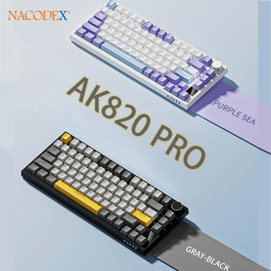 AJAZZ AK80 RGB Tri-Mode Gaming Mechanical Keyboard 82 Key Bluetooth 2 ...