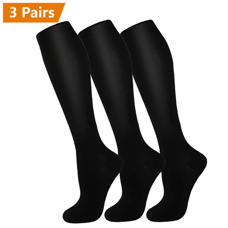 3 Pairs Lot Compression Socks Blood Circulation Running Anti-Fatigue ...