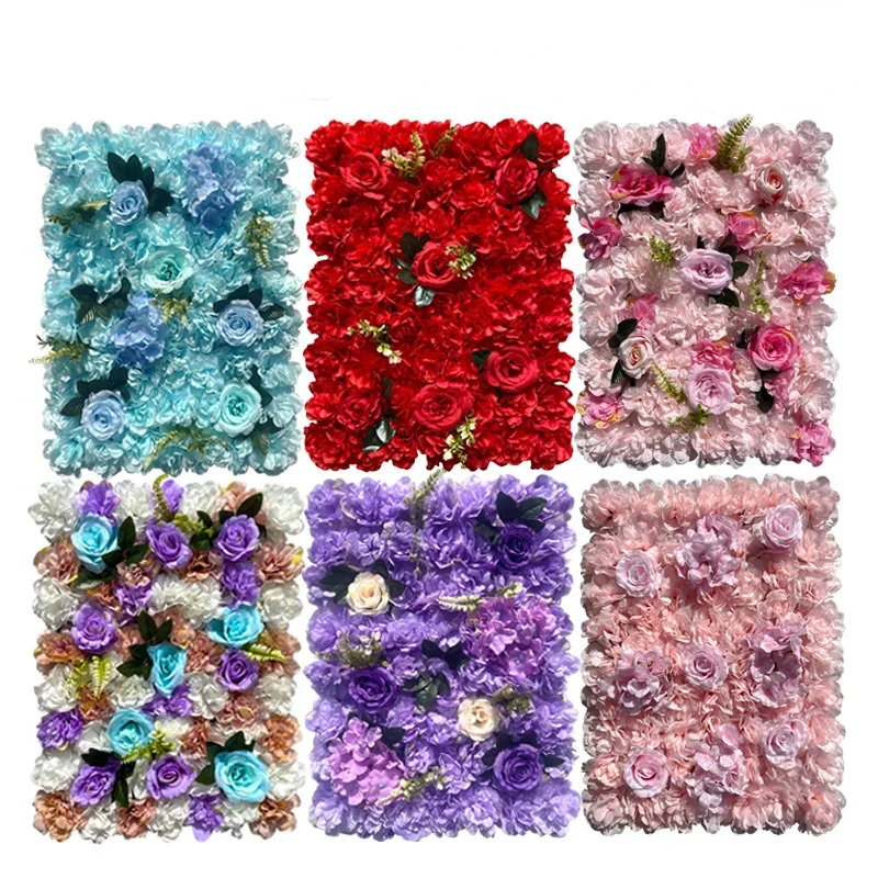 Artificial Rose Wall Artificial Fake Flower Hydrangea Row Wedding ...