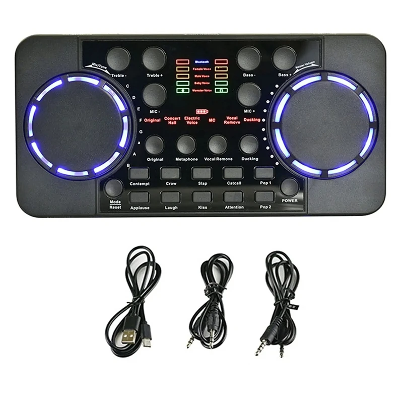 V300-Pro-Sound-Card-Bluetooth-Compatible-Audio-Interface-Mixer-DJ ...