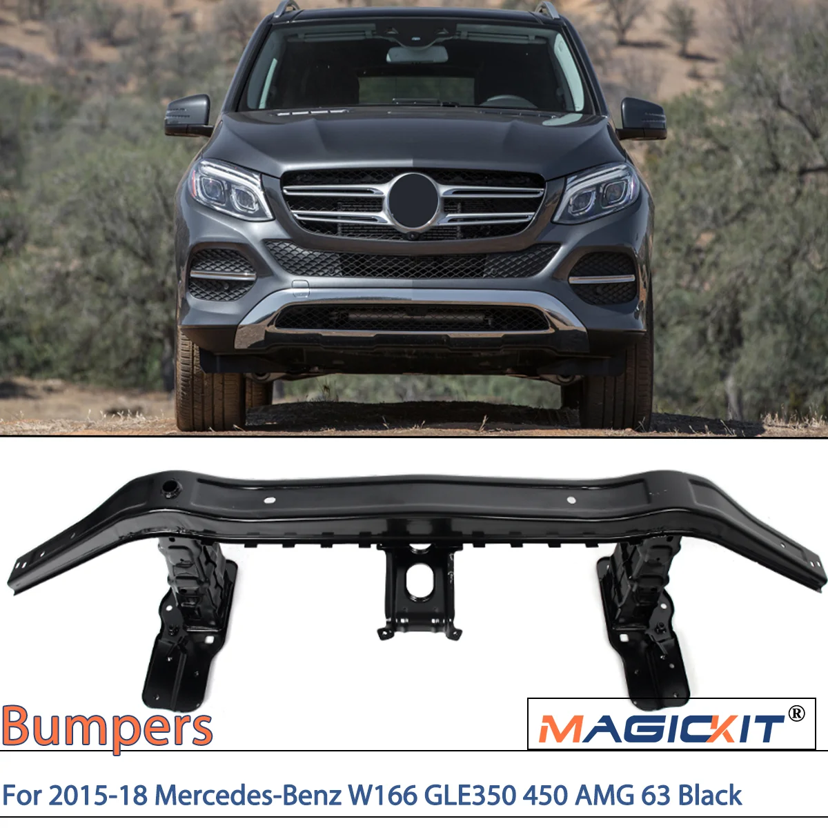 MAGICKIT Front Bumper Reinforcement Bar For 2015-18 Mercedes-Benz W166 ...