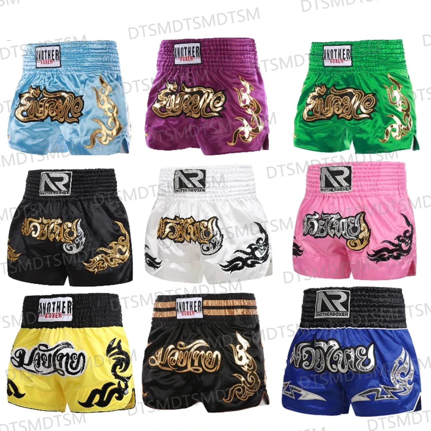 New-Muay-Thai-Shorts-Embroidered-MMA-Fighting-Clothing-for-Men-Women ...