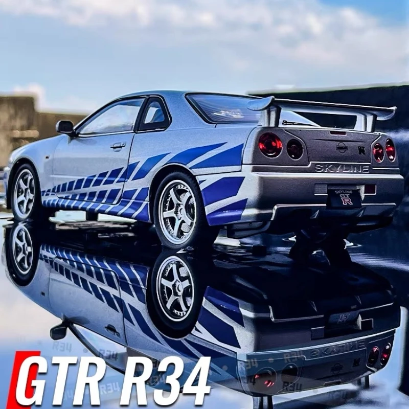 1-24-Nissan-Skyline-GTR-R34-Fast-Furious-Alloy-Miniature-Car-Scale-Car ...