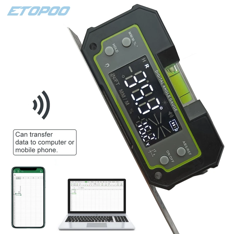 Bluetooth Digital Level Inclinometer LCD Dual axis Electronic ...