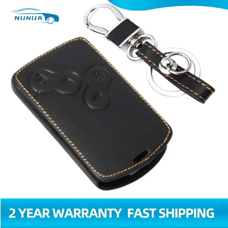 Leather Car Key Case Keychain Bag For 4 Buttons Renault Koleos Laguna 2 ...