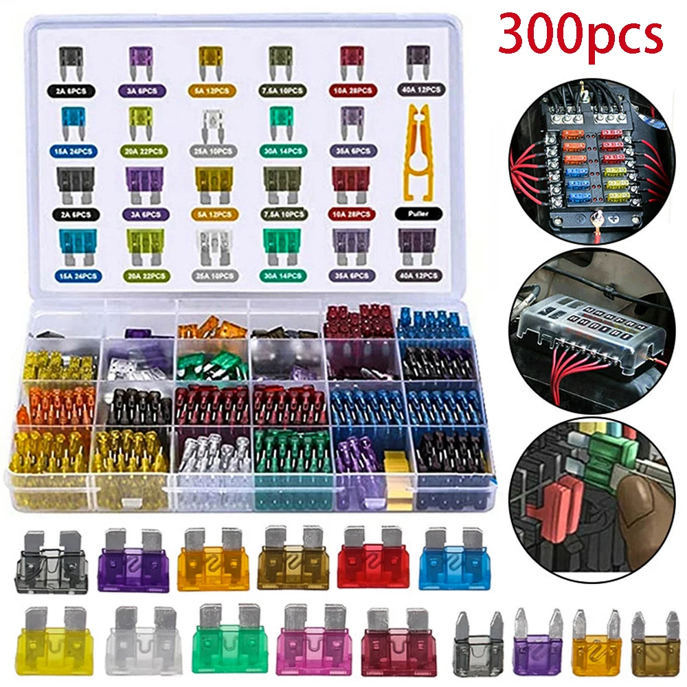 Fusible automotriz para camión, 300 piezas, fusible para coche 5, 7, 10 ...