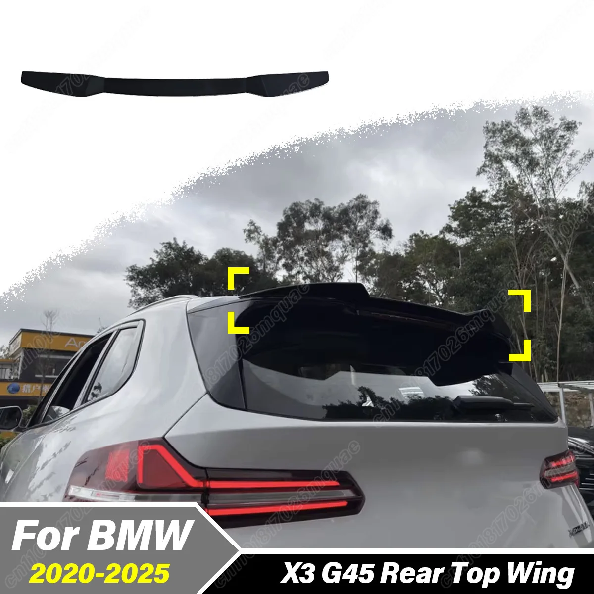 For BMW X3 G45 2024 2025 Car Rear Top Wing Upper Spoiler Tail Fin Lip ...