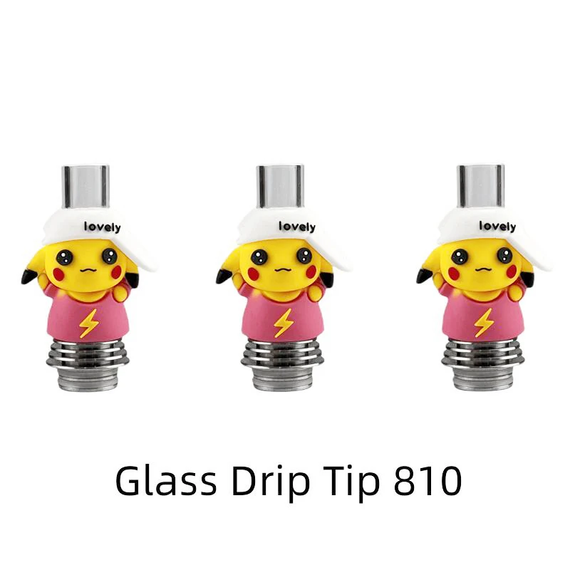 810 Cartoon Glass Drip Tip With Cap Mouthpiece - Electronic Cigarette ...