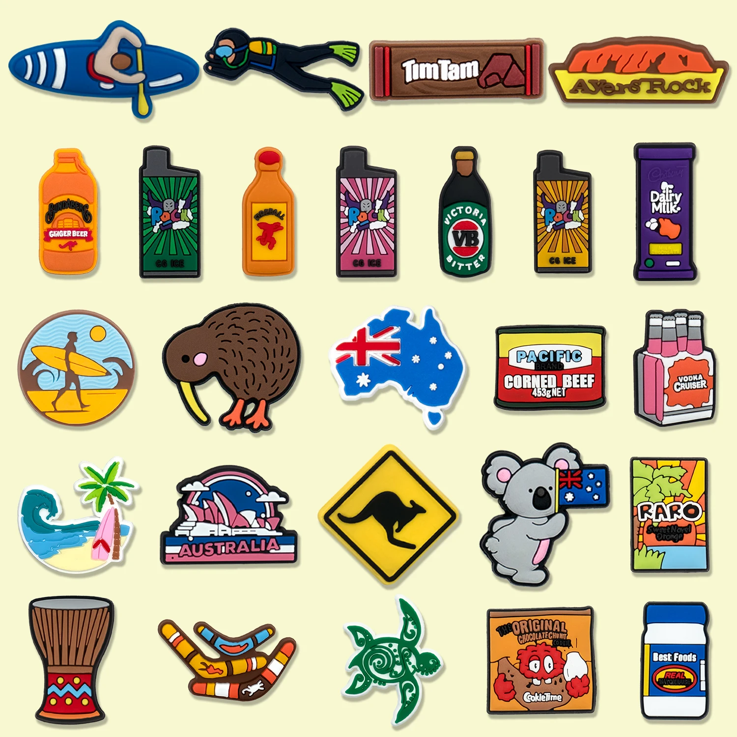 1pcs-Oceania-Style-PVC-Croc-Charm-Australian-Koala-kangaroo-Shoe-Charms ...