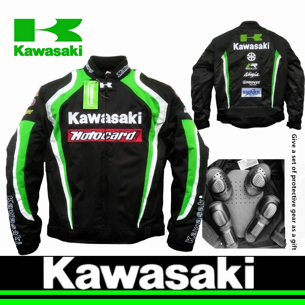 New-Kawasaki-Oxford-Motorcycle-Racing-Jacket-Four-Seasons-Riding-Suit ...