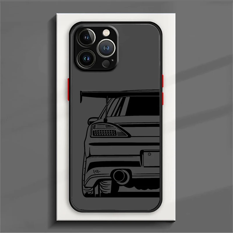 JDM Sports Cars Comic Matte Frosted Translucent Phone Case for iPhone ...