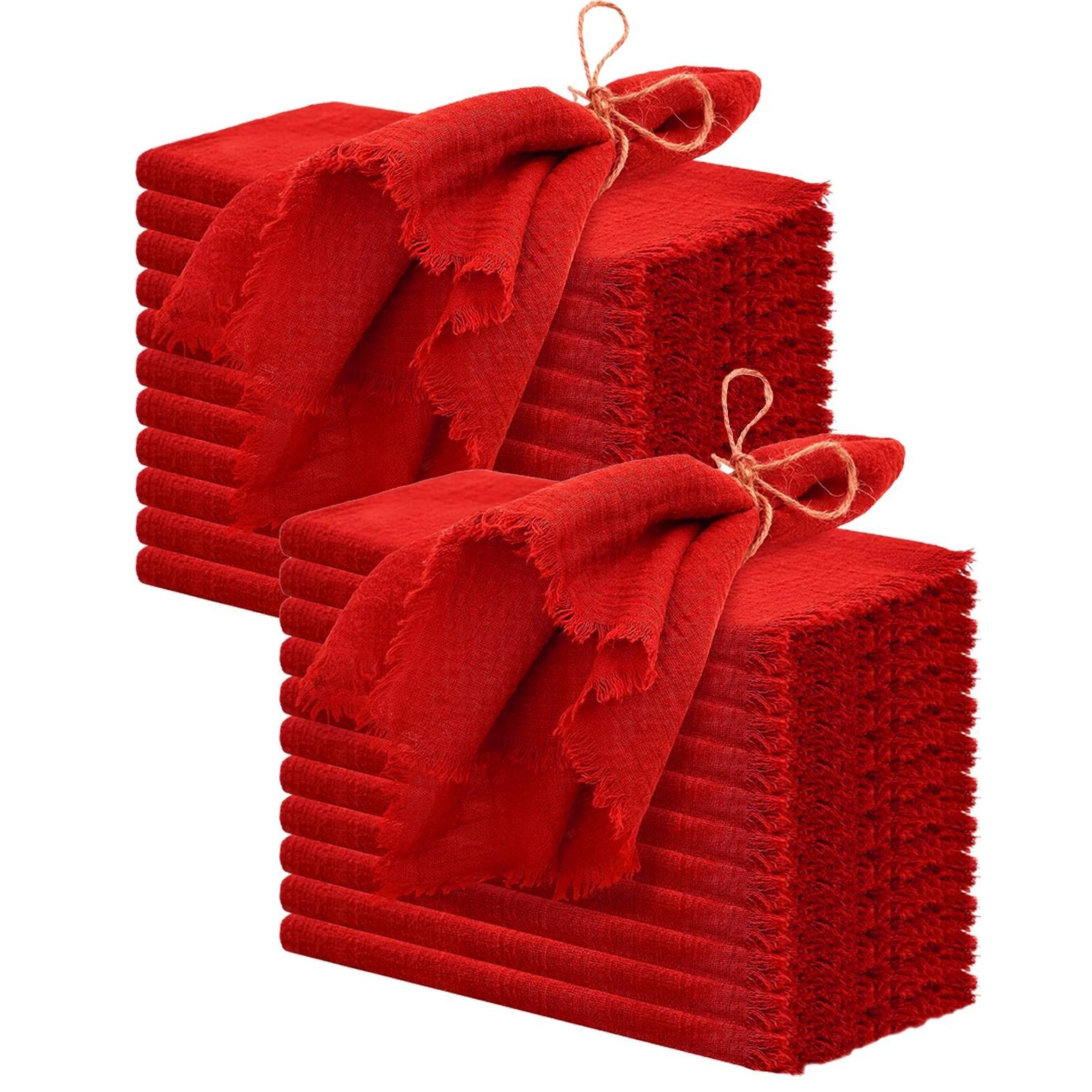24pcs 32x32cm Christmas Gauze Cotton Napkin Reusable Tea Towel Wedding ...