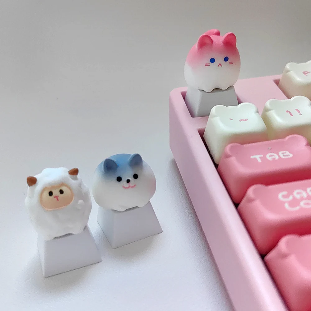 Personalized Cute 3D Cartoon Animals Cat Keycap OEM Profile Cat/Dog ...