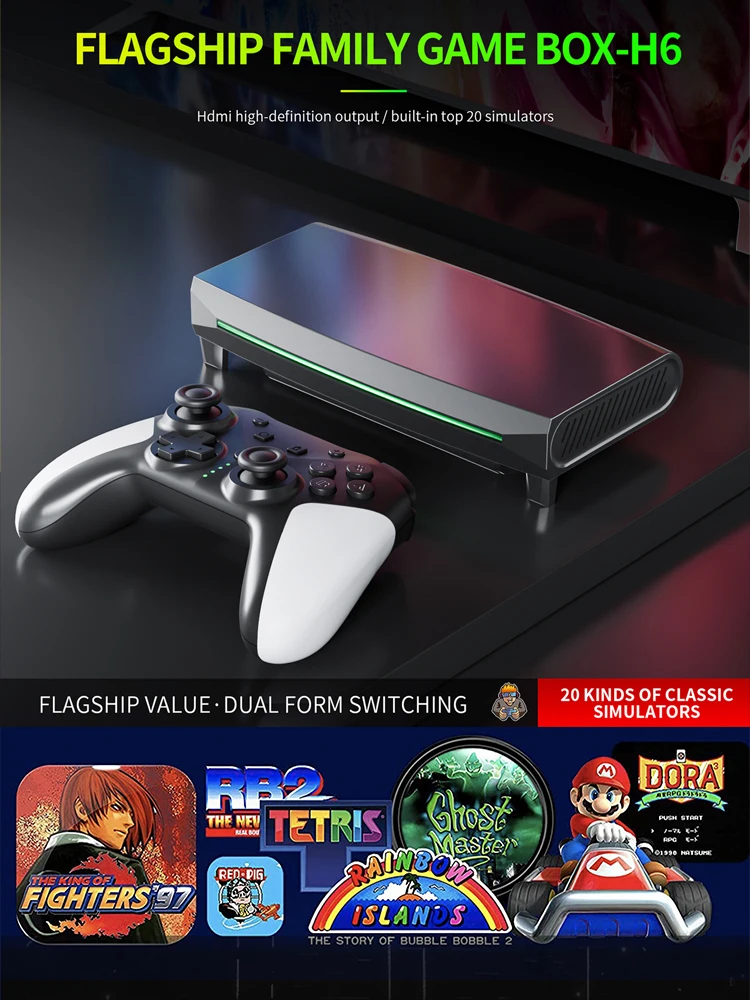 128g gris - Console de jeux vidéo HD 4K, 20000 + jeux rétro, système ...