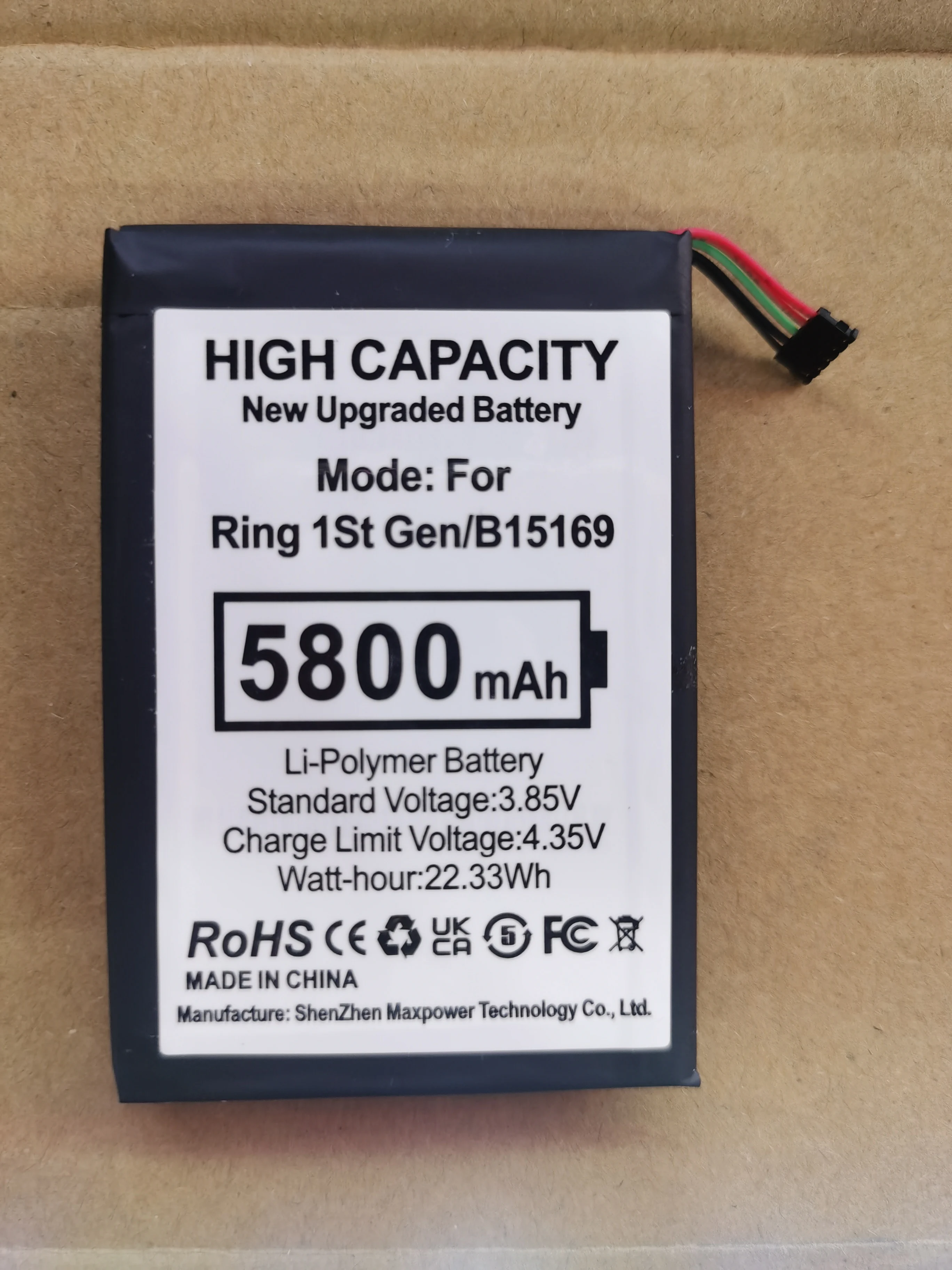 New 3.75V 5800mAh B15169 Battery For Ring 1st Electronic Entrance Guard ...