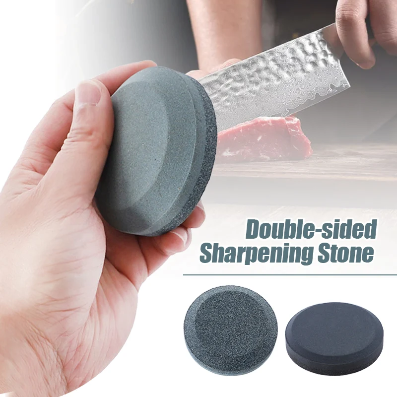 Double-Side-Grindstone-Knife-Whetstone-Round-Axe-Sharpening-Stone-Hand ...