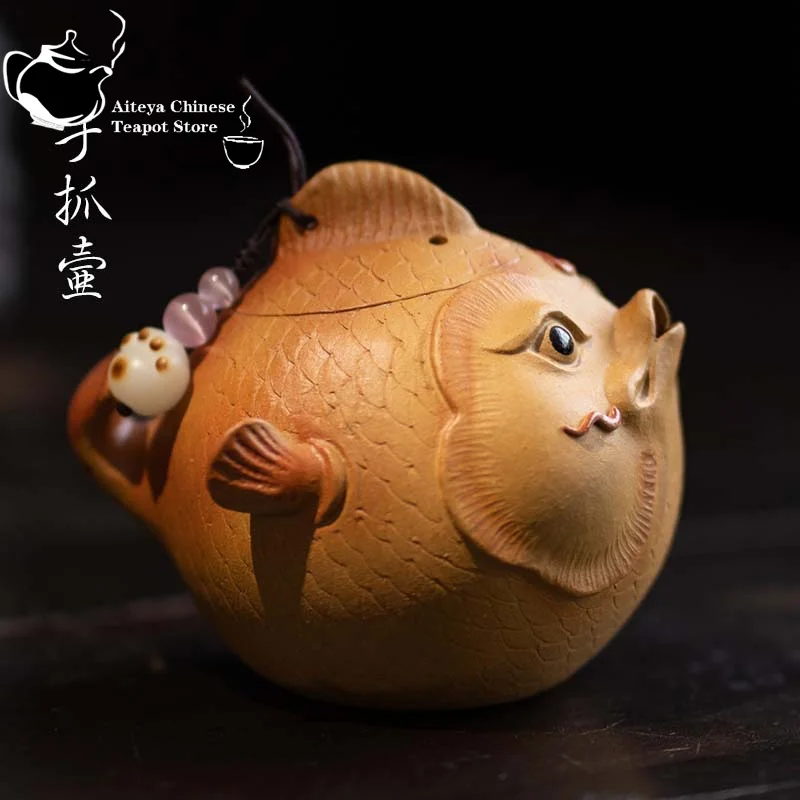 Yixing-handmade-raw-ore-purple-clay-hand-held-teapot-non-scalding ...